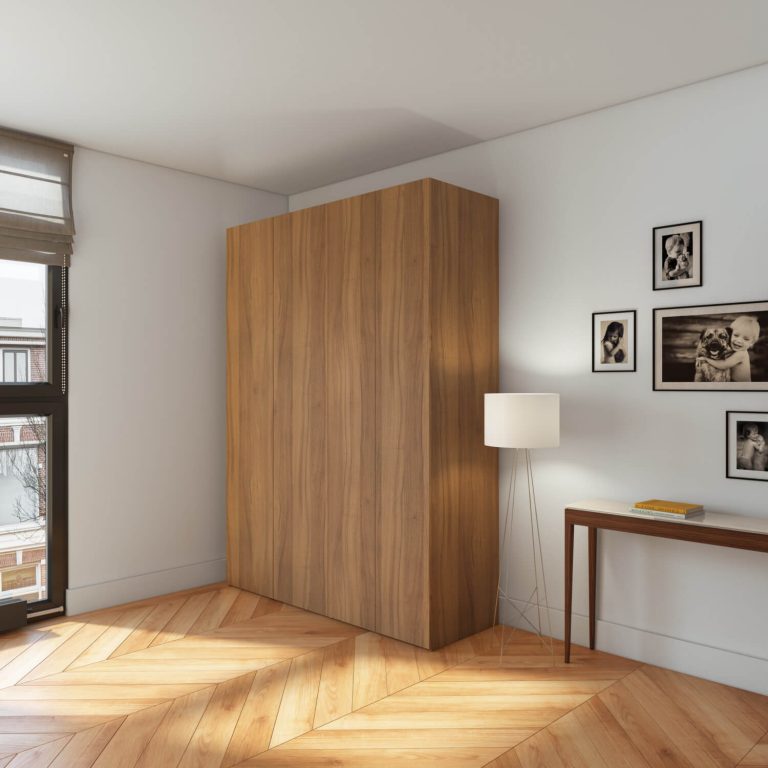 Kastdeuren op maat Notenhout Dijon Natuur voor Ikea Pax (H3734)